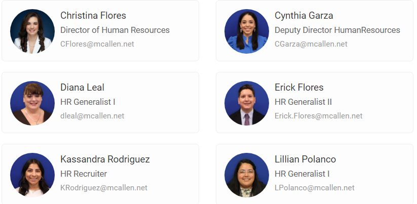 City of McAllen Human Resources Staff